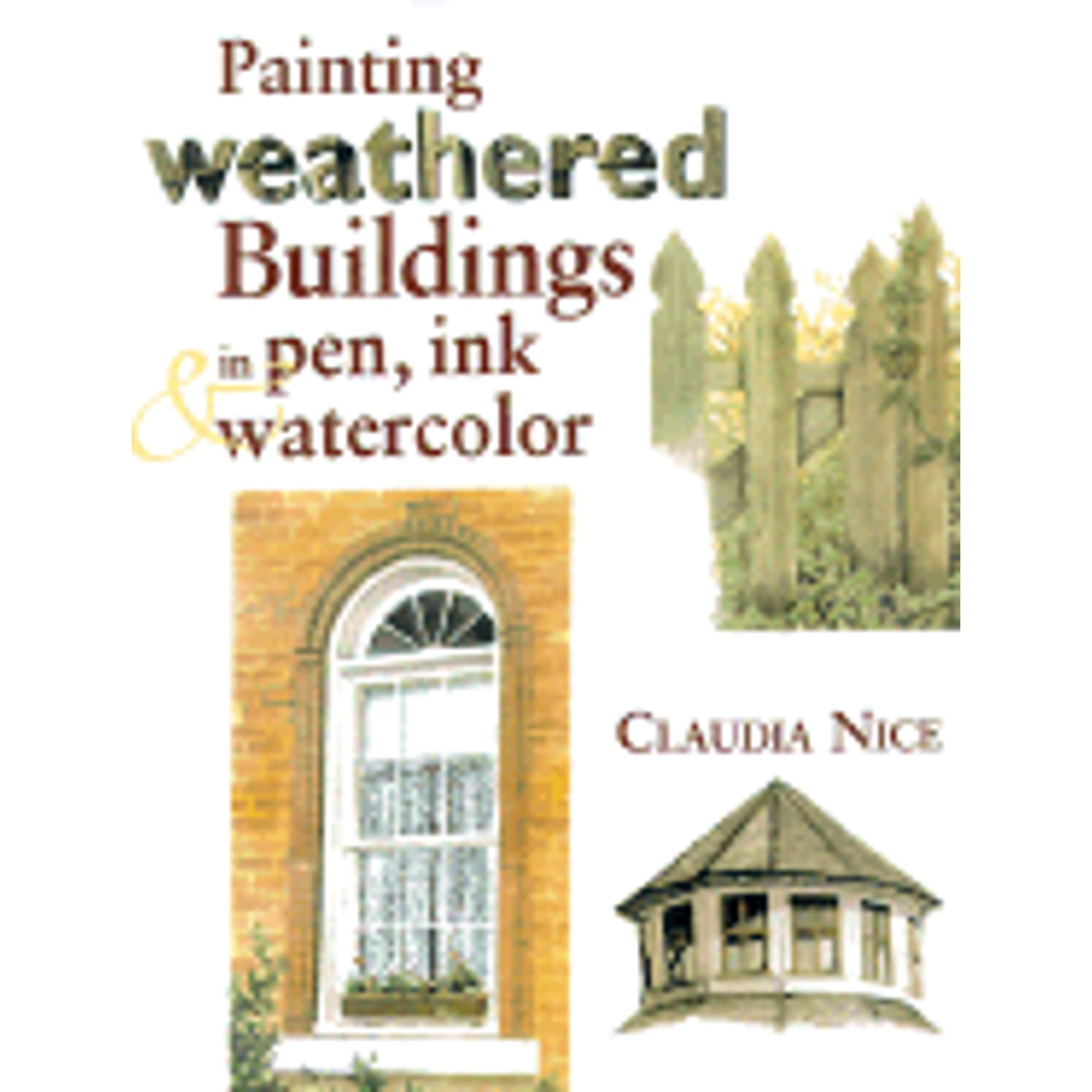 Pre-Owned Painting Weathered Buildings in Pen, Ink and Watercolor ...