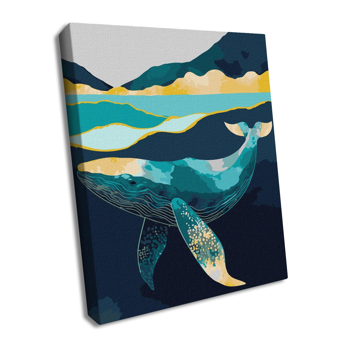 Painting by Numbers kit Graceful whale with extra metallic paints ...