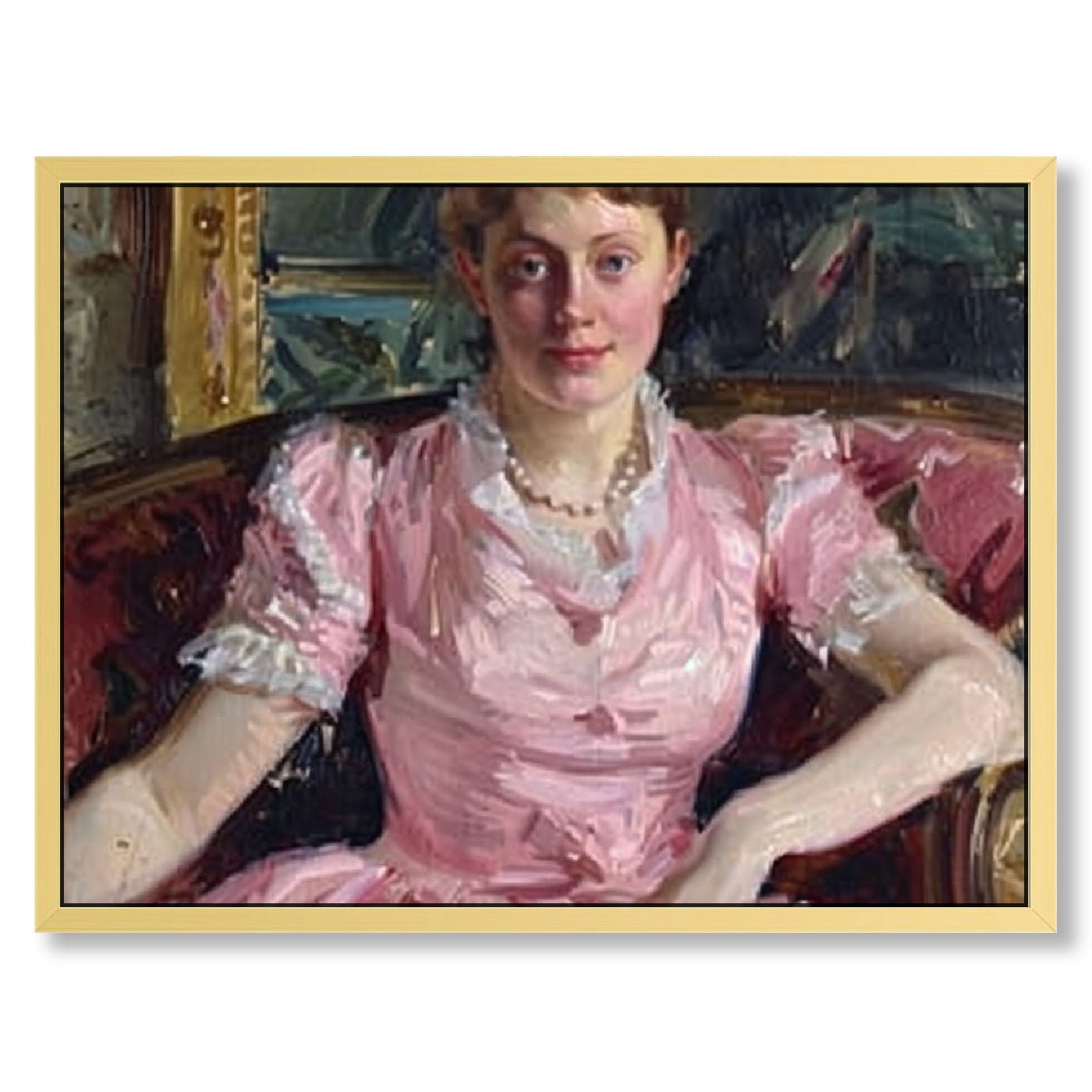 Paintings Print - The Pink Dress Poster - Impressionism Women Portraits ...