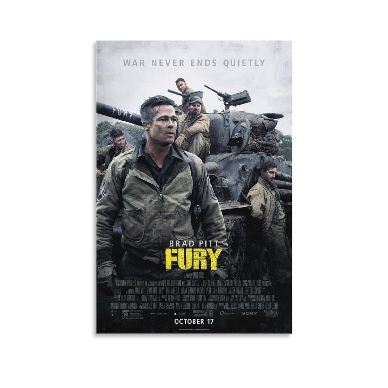 Paintings for Wall Decorations Fury Movie Posters Prints Canvas Art ...