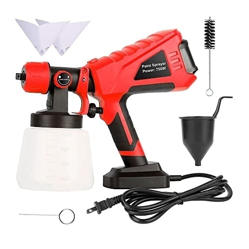 Paintmax Handheld Paint Sprayer 1000ML Red Efficient Coverage for DIY ...