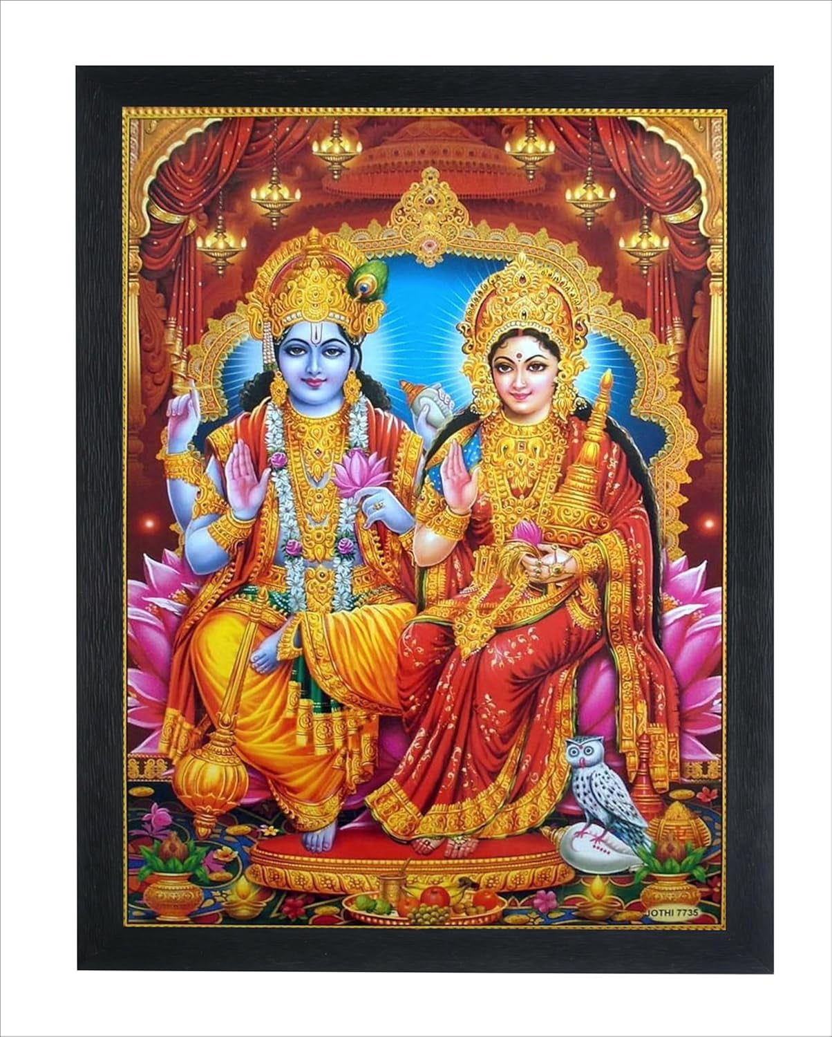 Paintsio God Vishnu With Maa Lakshami Wall Mounted Painting 14 10 ...