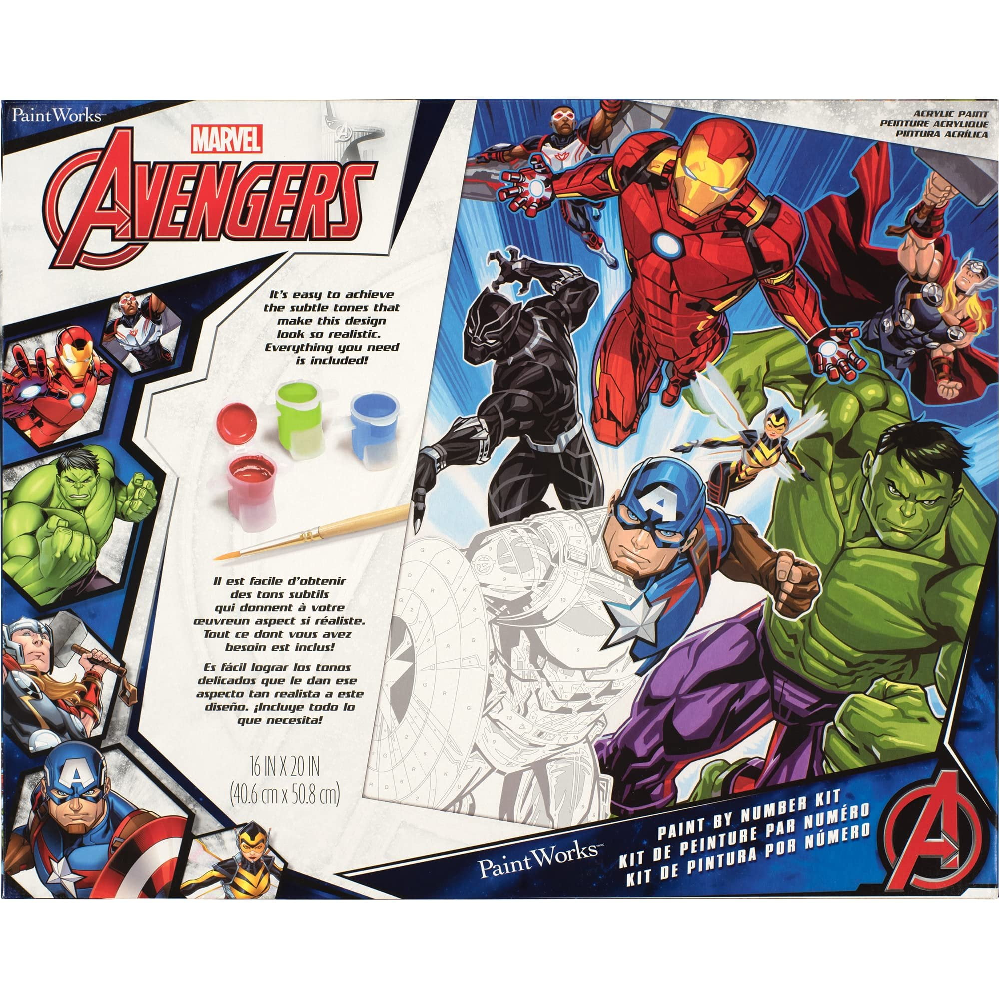 Dimensions PaintWorks Marvel Avengers Paint by Numbers for Adults and ...