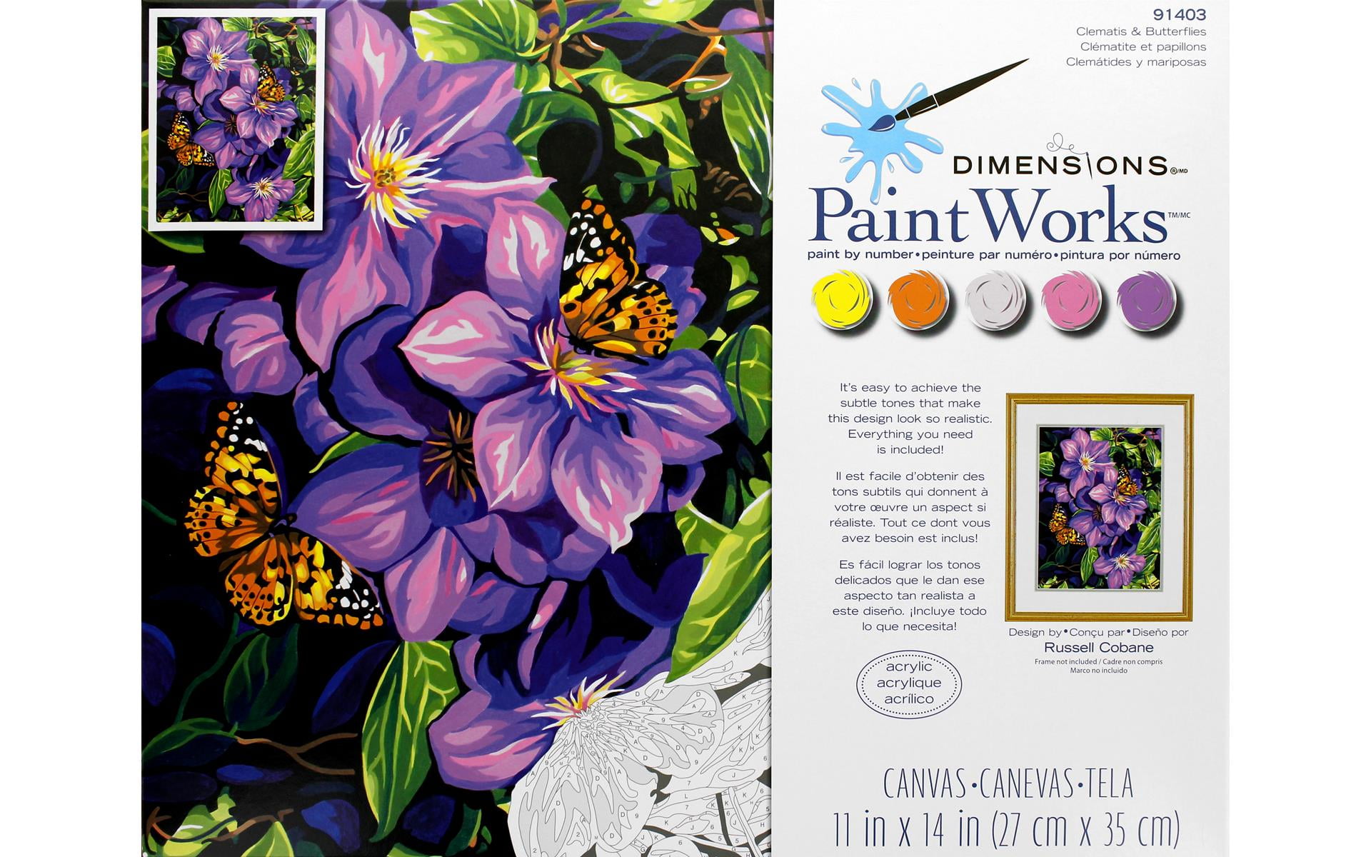 Paintworks Paint By Number 11x14 Clematis&Butterfl - Walmart.com