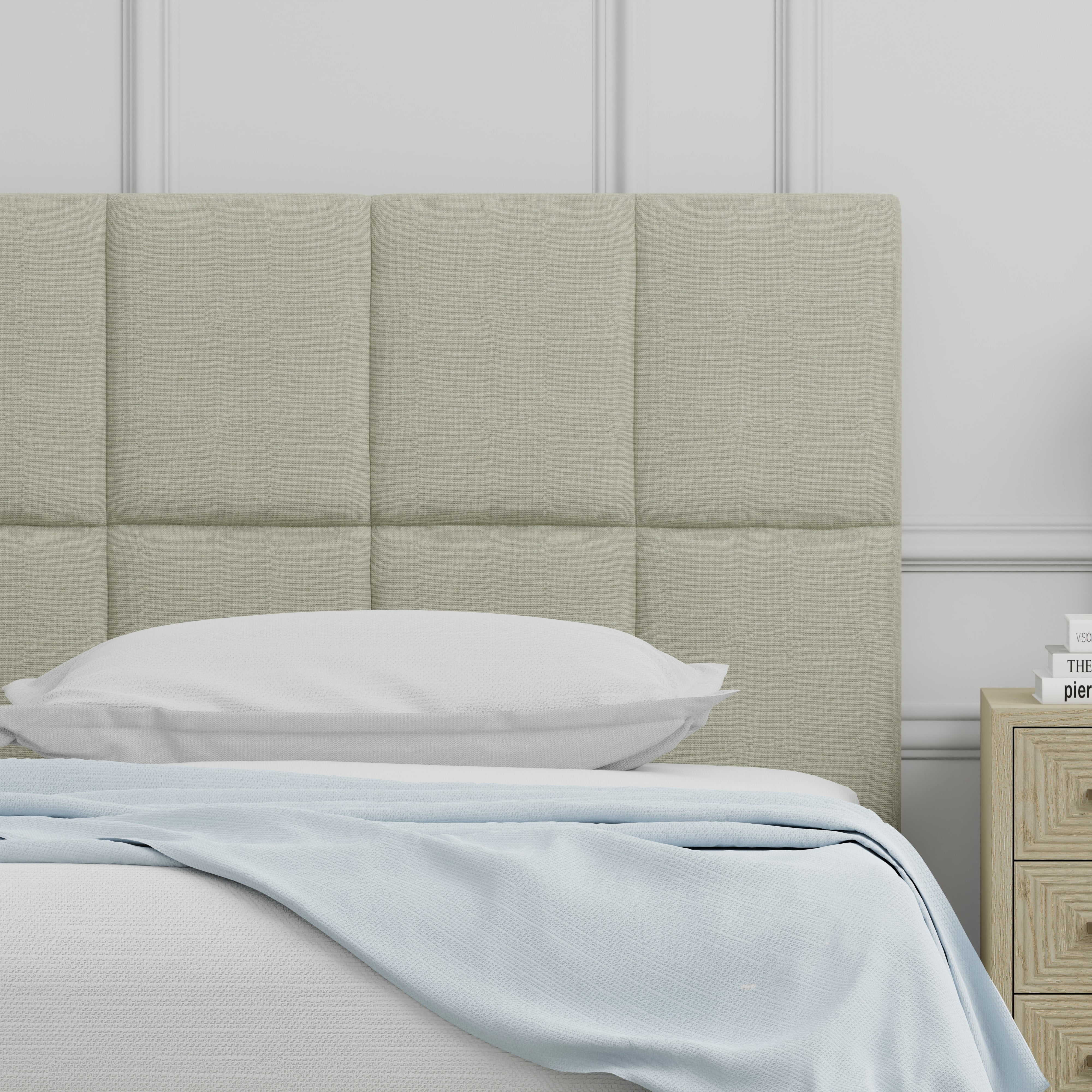 Paio 26" Tall Panel Upholstered Headboard, 2-Row Square Tufting, Twin ...