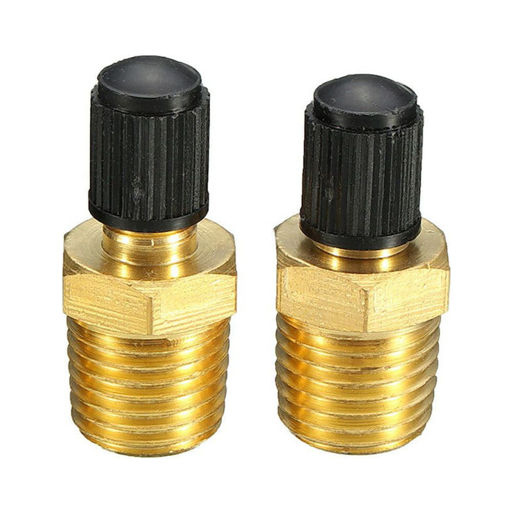 Pair 1/4\" NPT MPT Solid Brass Air Compressor Tank Fill Valve - Walmart.com
