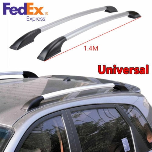 Pair 1.4m/55'' Car Decorative Roof Rack Side Bar Rail Aluminum Alloy w ...