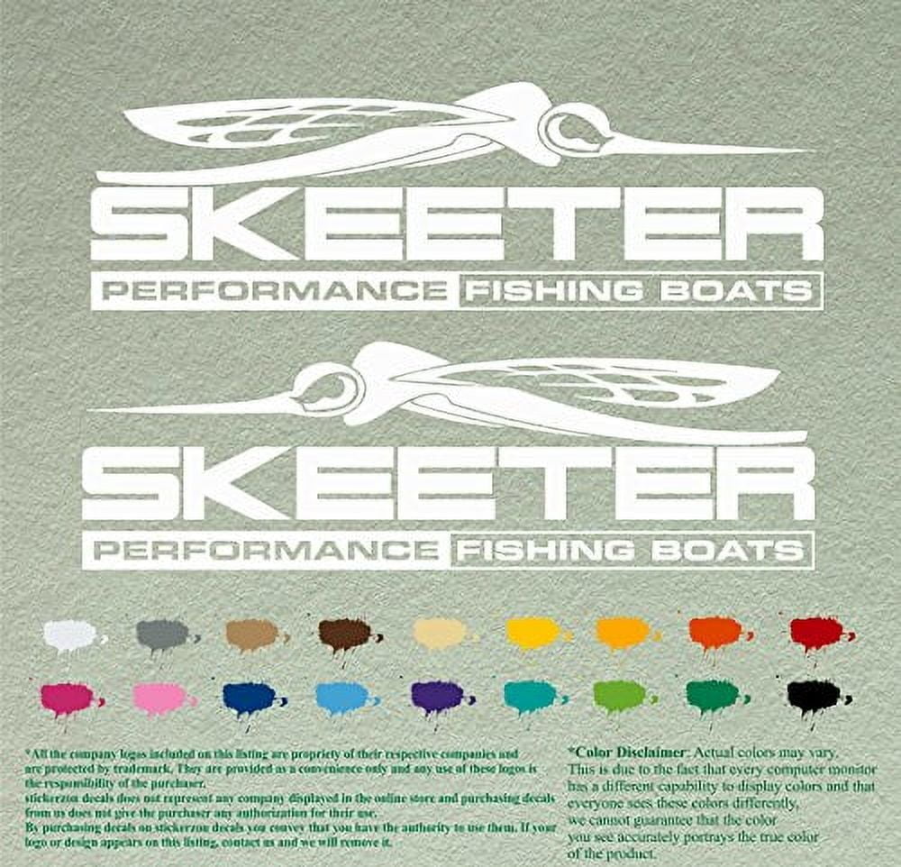Pair 12" Skeeter Performance Compatible Replacement Decals *White ...