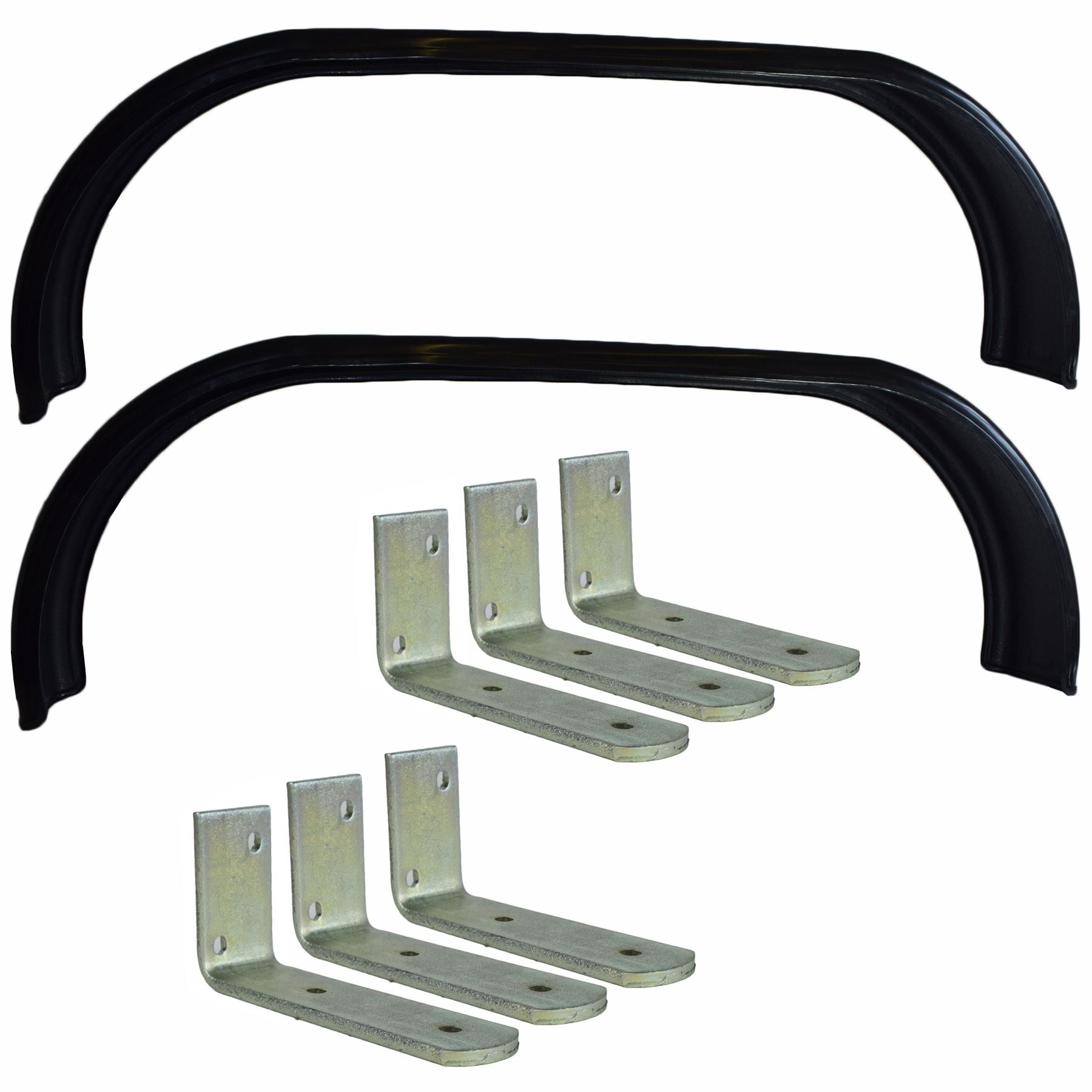 Pair 15" 16" Twin Wheel Tandem Mudguards 69" x 8" & 6 LARGE Brackets ...
