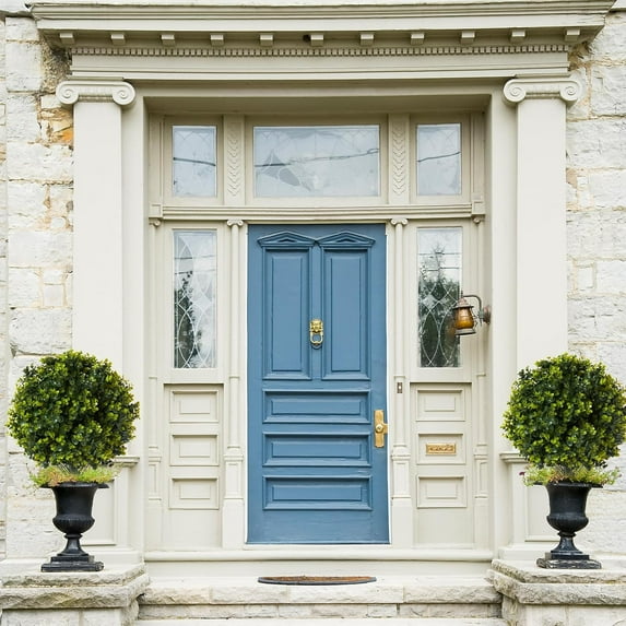 Pair(2) Artificial Boxwood Topiary Ball Bush for Outdoor with Ground ...