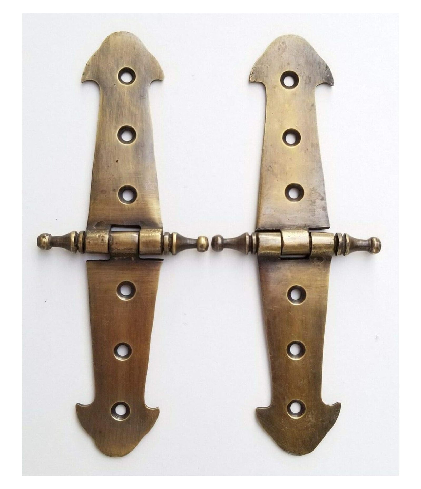 Pair (2) Brass Rustic Hinges Antique Vintage Door Trunk Box Chest Lid 6 ...