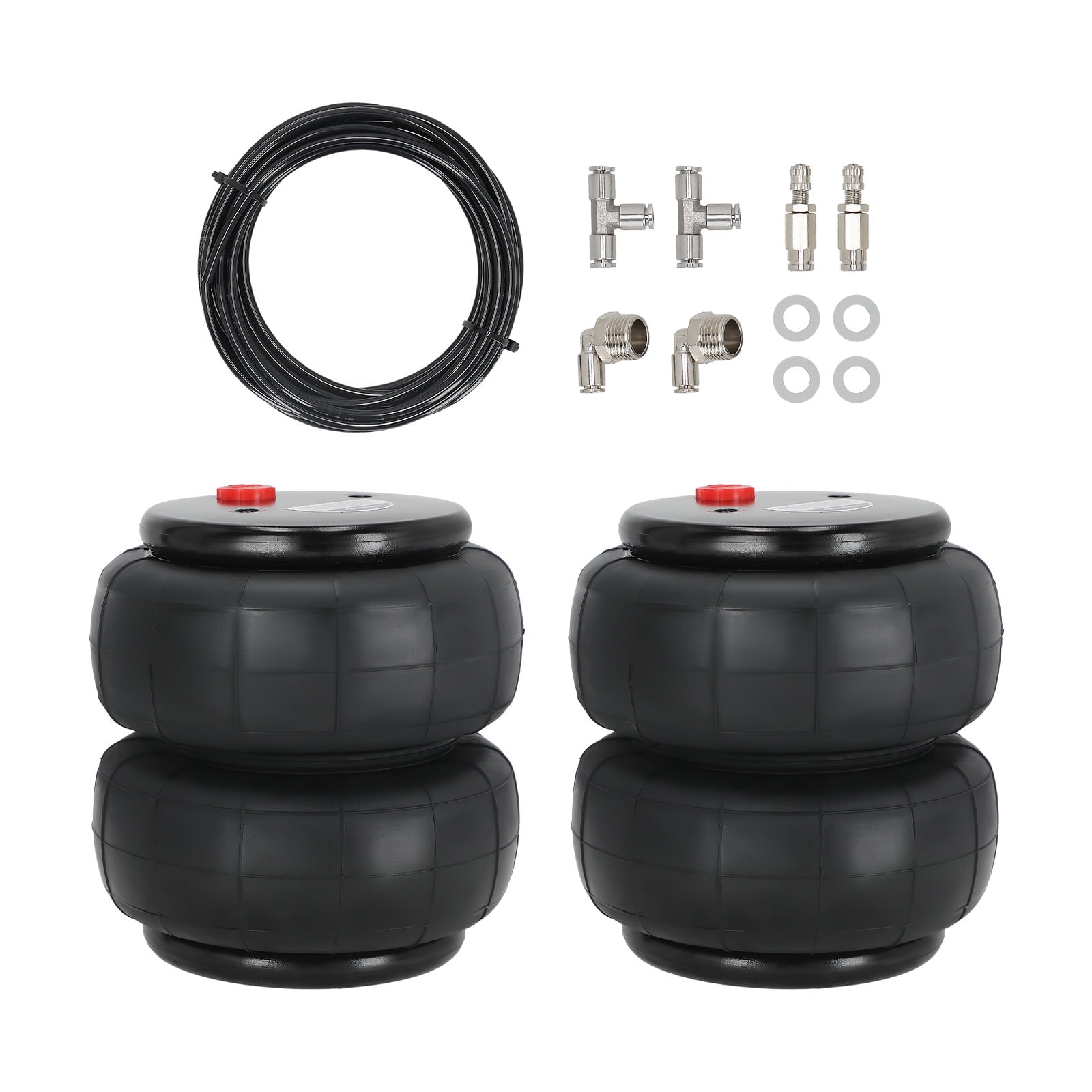 Pair 2600lbs Air Springs Suspension Bags Single Port 1/2"npt w/ Air ...
