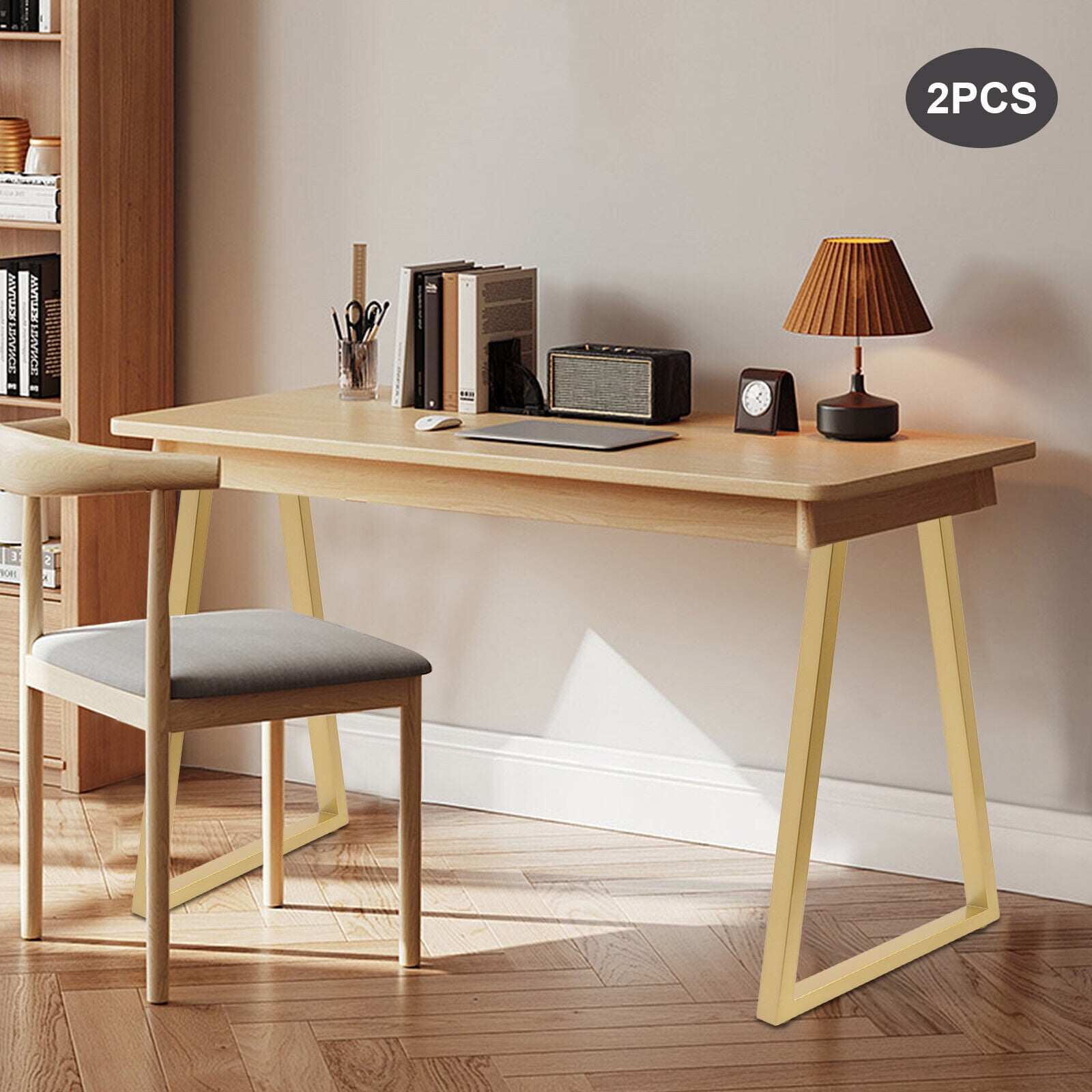 Pair 28 inch Trapezoid Metal Gold Table Legs Furniture Legs Home Office ...