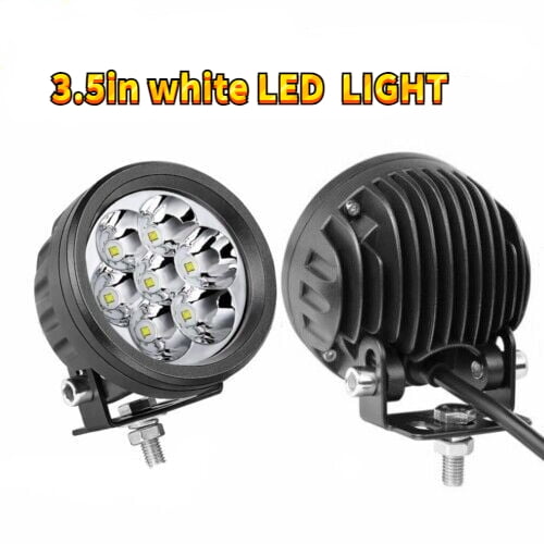 Pair 3.5inch Round LED Spot Driving Fog Light Pod 6000K White Truck ...