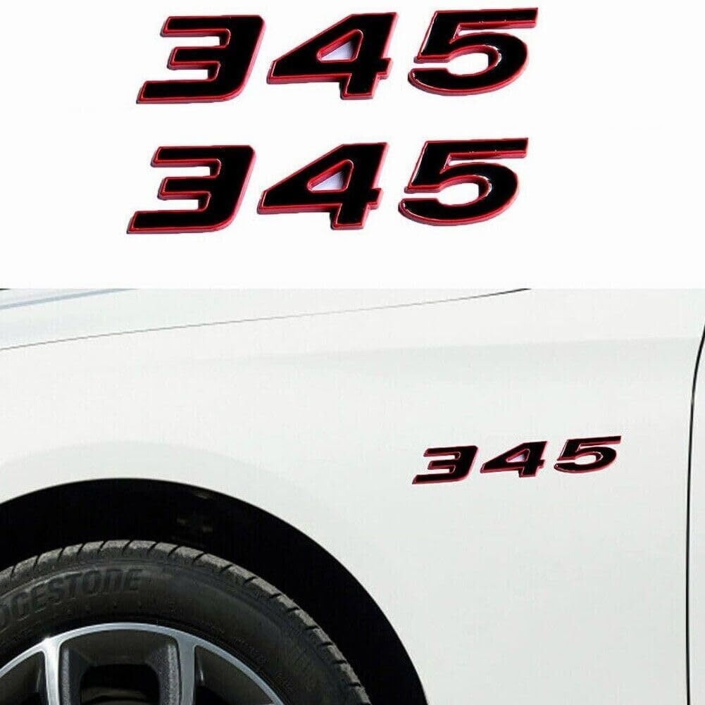 Pair 345 Emblem Side Rear Fender Badge Body Sticker Decal Logo ...