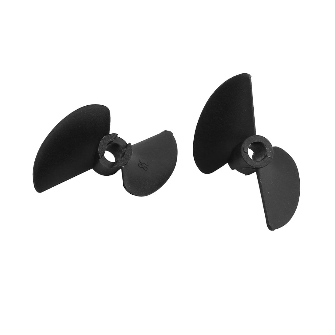 Pair 38 x 40 x 4.8mm Nylon 2-Vane Rotating RC Boat Prop Propeller Black ...