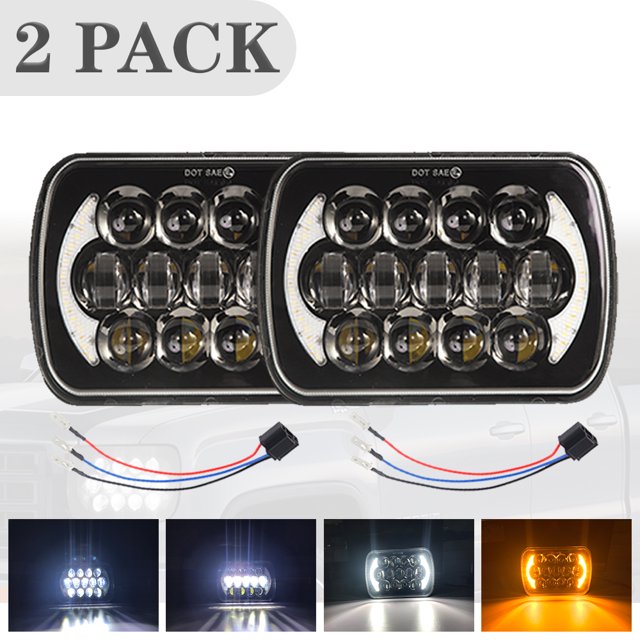 Pair 400W 7x6" 5x7" LED Headlight Hi Lo Beam DRL For Chevrolet Jeep ...