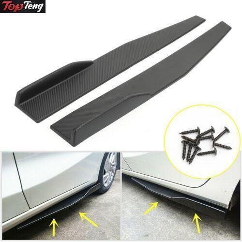 Pair 45cm Car Carbon Fiber Side Skirts Rocker Splitters Diffuser ...