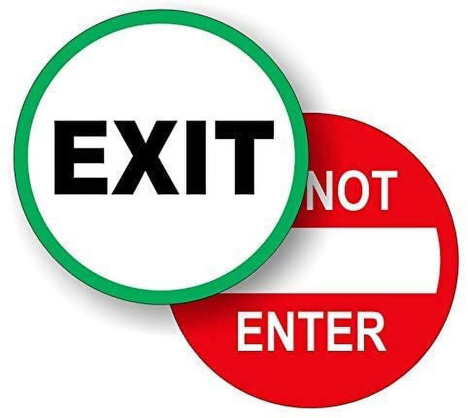 Pair of 5 inch Round EXIT and DO NOT Enter Vinyl Door Decals ...