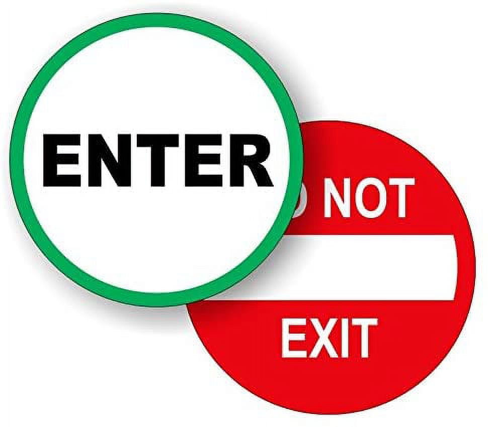 (Pair) 5-inch Round Enter and DO NOT EXIT Vinyl Door Decals ...