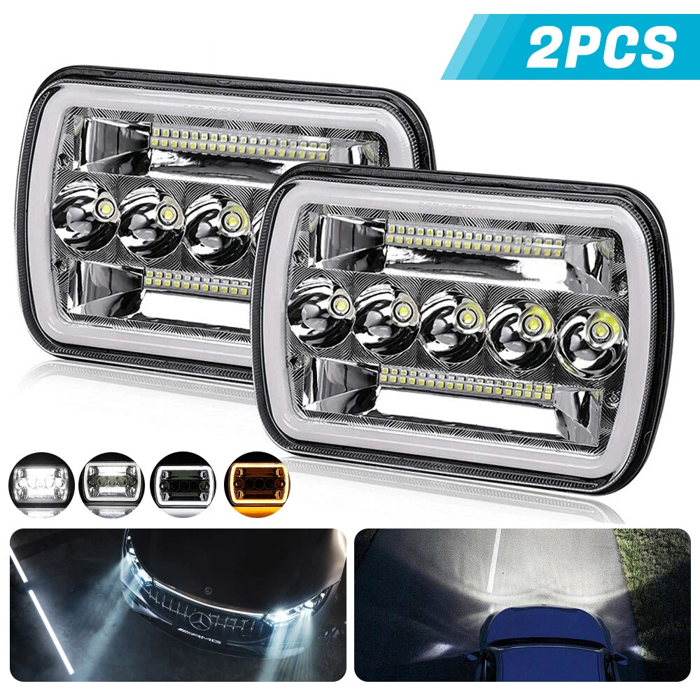 Pair 5X7" inch LED Headlights Hi/Lo Beam DRL For Nissan Hardbody D21 ...