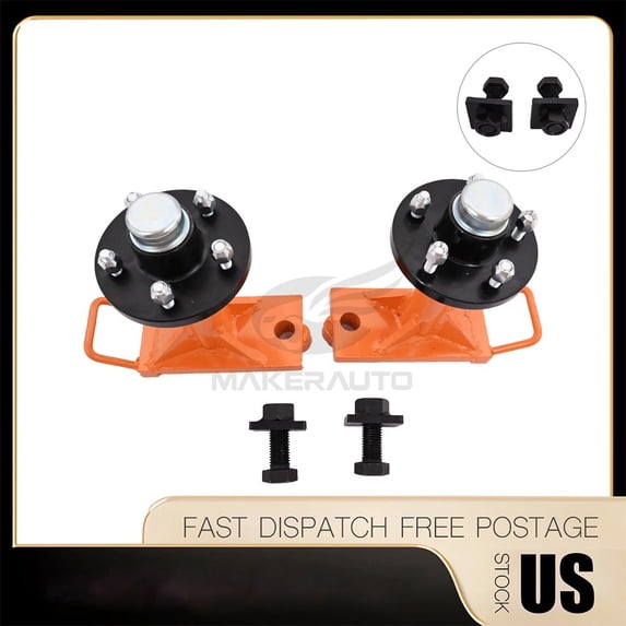 Pair 5x4.5 Lug 6000LB Capacity Heavy-Duty Steel Bolt-On Spindle Wheels ...