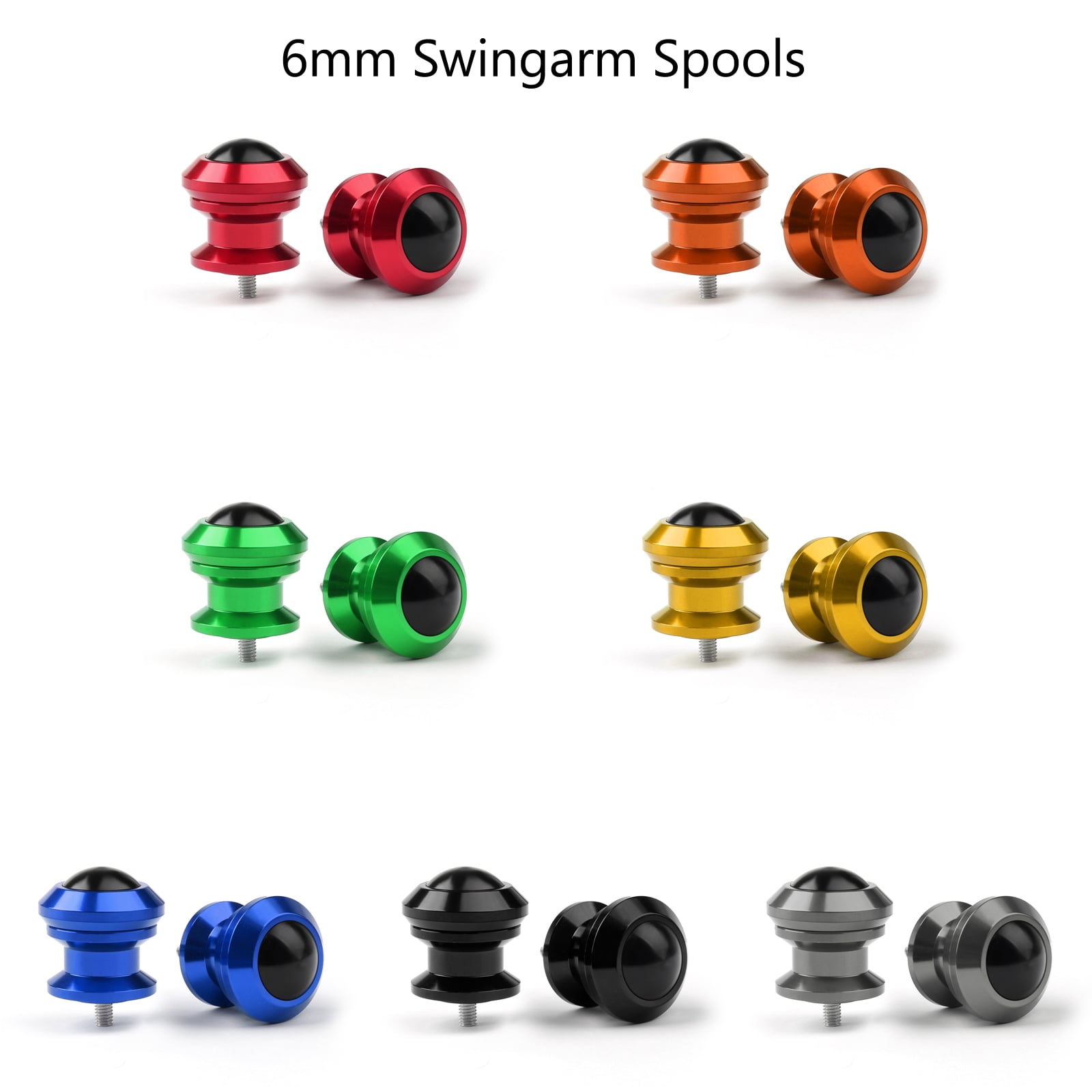Pair 6mm Swingarm Sliders Spools For Yamaha MT01 MT09 YZF-R3 R1 MAX 530 ...