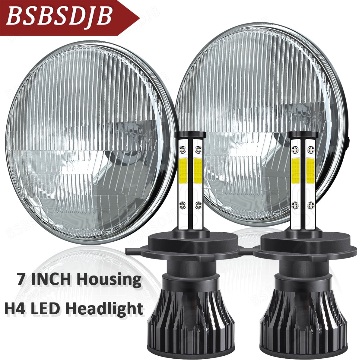 Pair 7 Inch Round LED Headlight High/Low Beam for Toyota FJ Cruiser ...