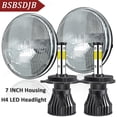 Pair 7 Inch Round LED Headlight High/Low Beam for Toyota FJ Cruiser ...