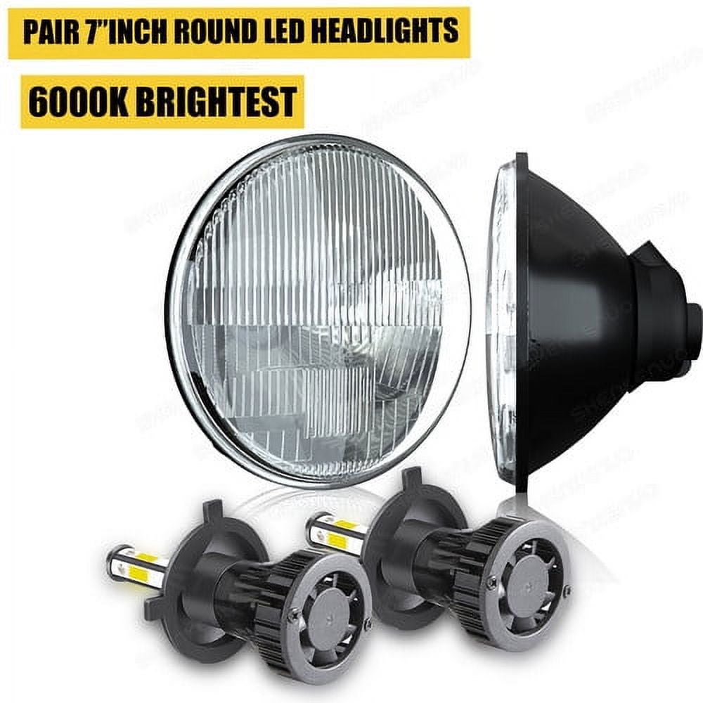 Pair 7" Inch Round LED Headlights Hi/LO Sealed Beam For Datsun 280ZX ...