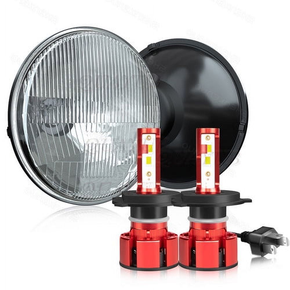 Pair 7" Inch Round LED Headlights Hi/LO Sealed Beam For Ford F100 F150 ...