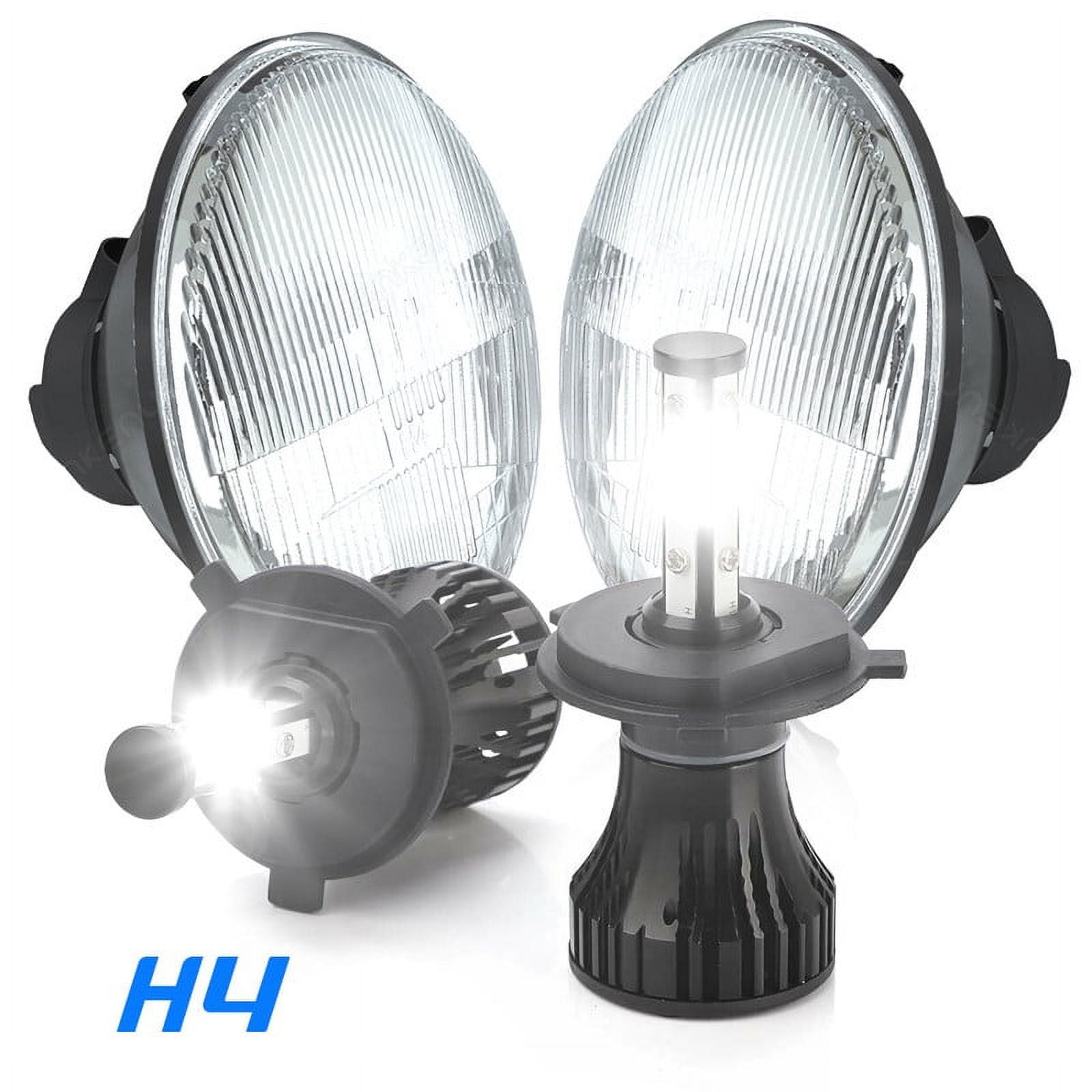 Pair 7 inch Round LED Hi/Lo Beam Headlights Chrome for Ford F100 F150 ...