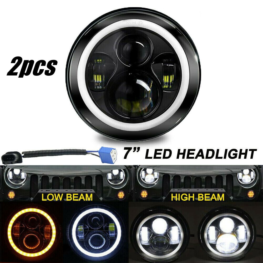 Pair 7inch LED Headlight Light Halo Angel Eye For Mazda NA Miata MX5 MX ...