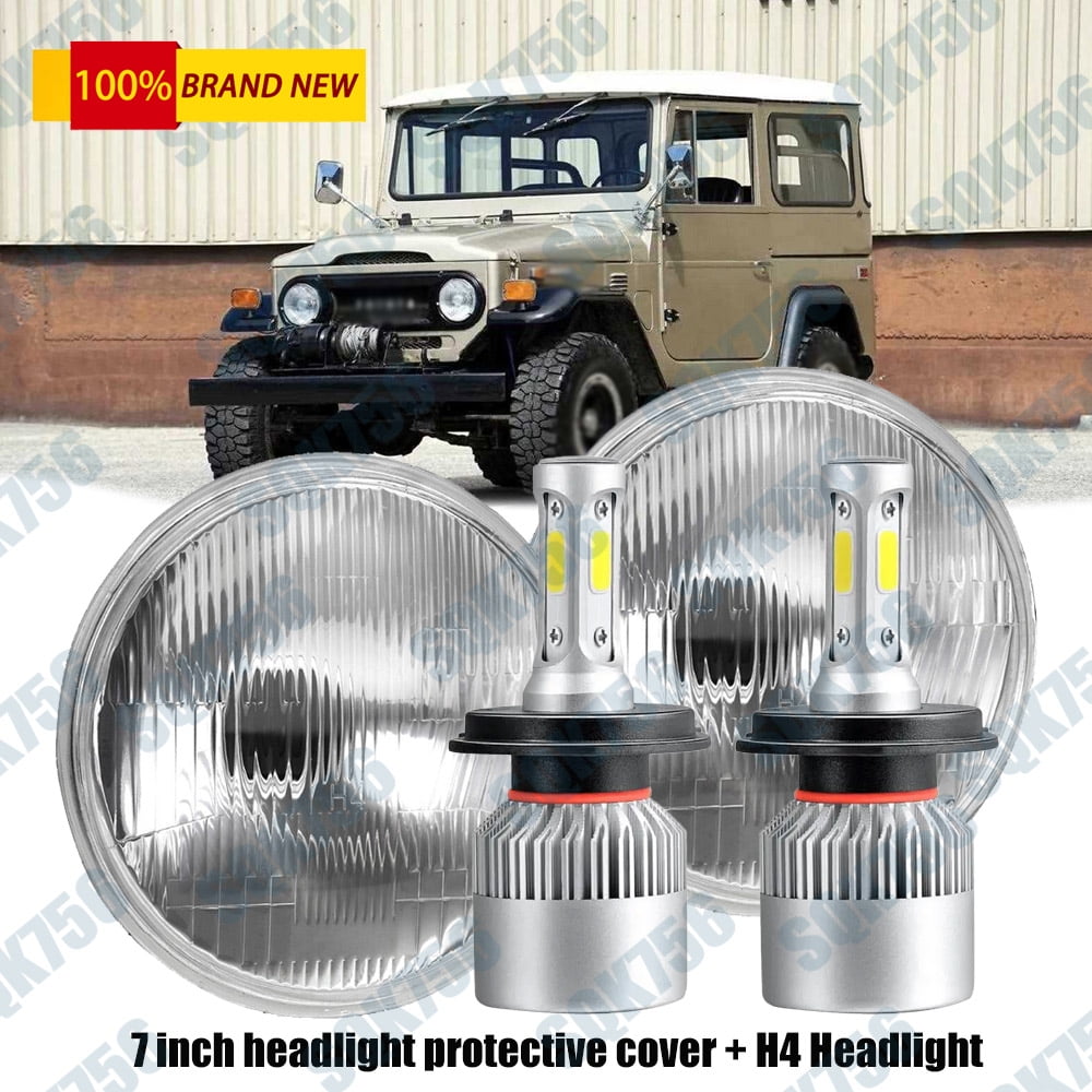 Pair 7inch Round Led Headlights For TOYOTA LAND CRUISER FJ40 FJ60 J80 ...