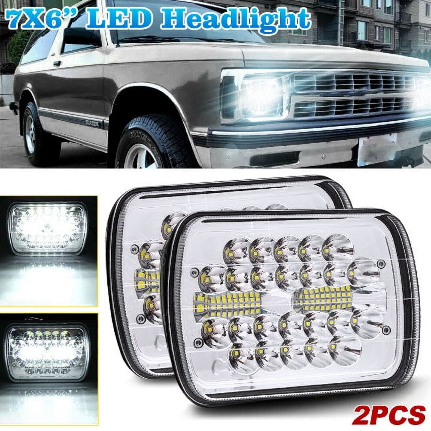 Pair 7x6 5X7" LED Headlight Hi Low For Chevy Express 1500 2500 3500 ...