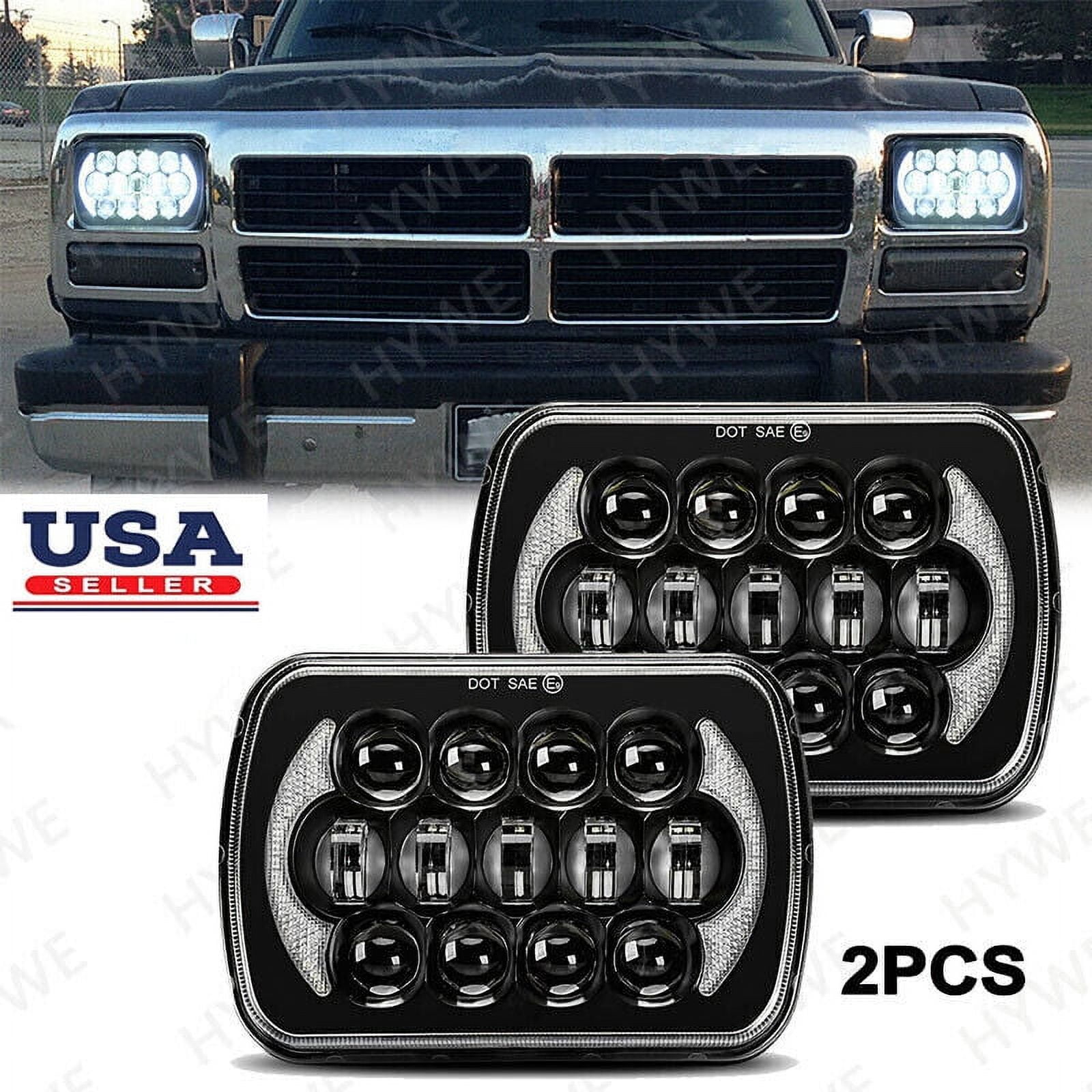 Pair 7x6" 5x7" LED Headlights DRL Turn Signal for Dodge Ram W250 D350 ...