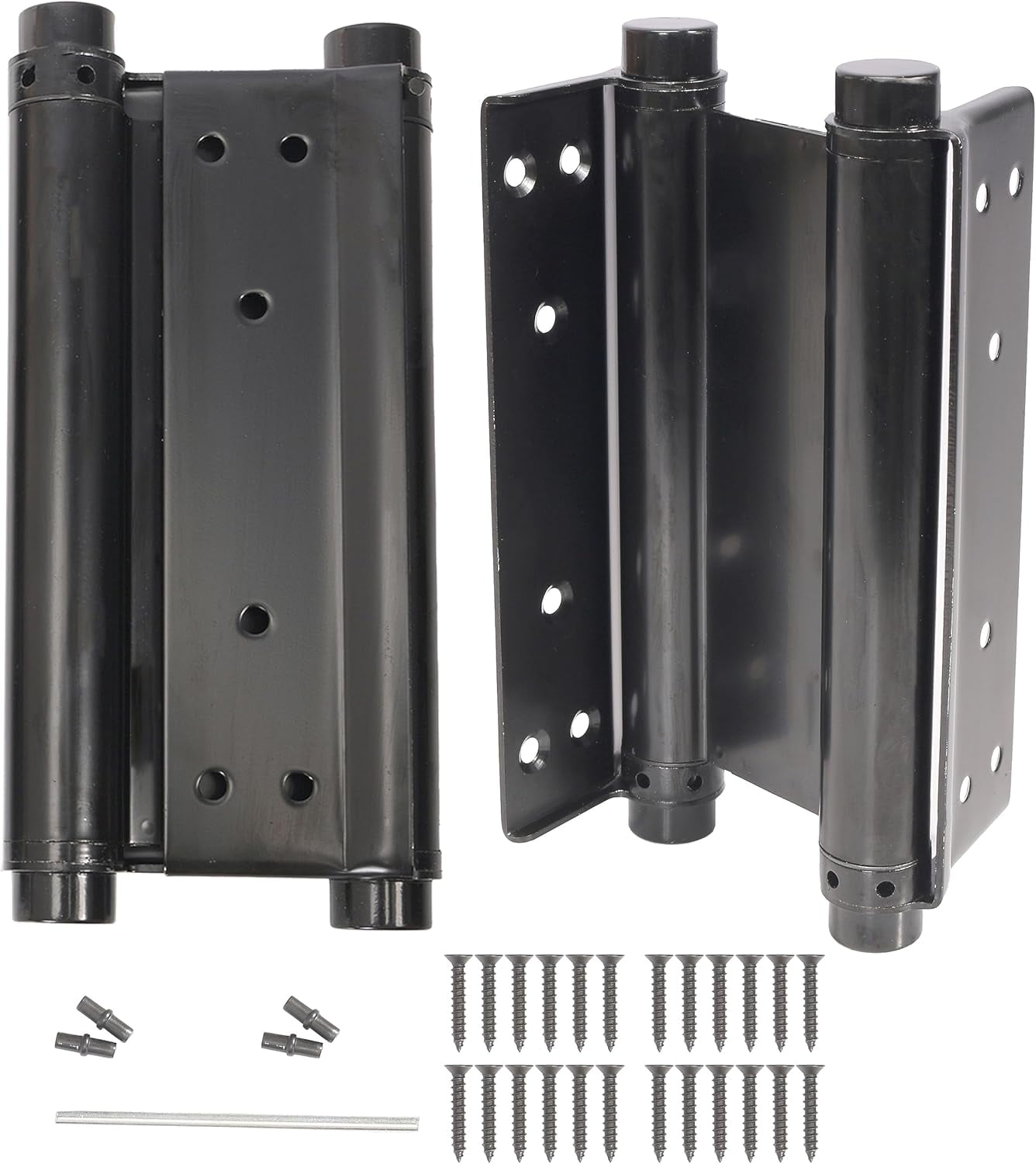 The Pair of 8" Black Heavty Duty Double Action Spring Hinges, Self ...