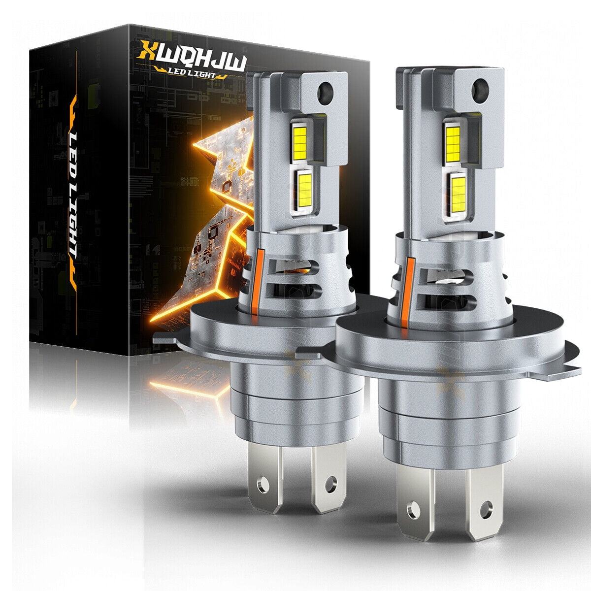 Pair 9003/H4 LED Headlight Bulbs Conversion Kit High/Low Beam 6000K Bright White Plug and Play ...