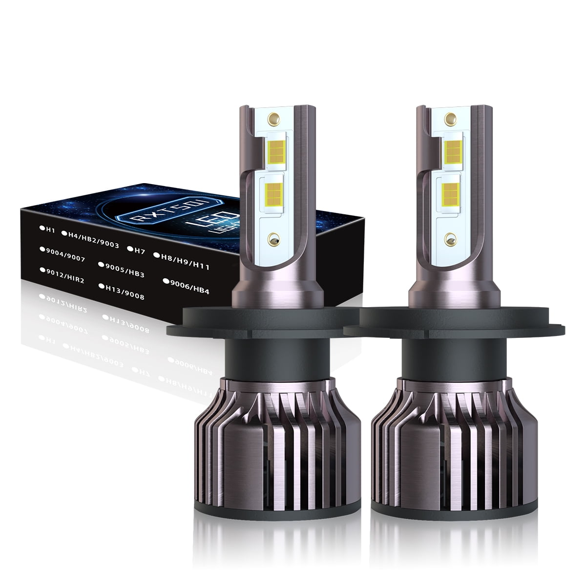 Pair 9003 H4 LED Headlight Bulbs Kit High/Low Beam 6000K Super Bright ...