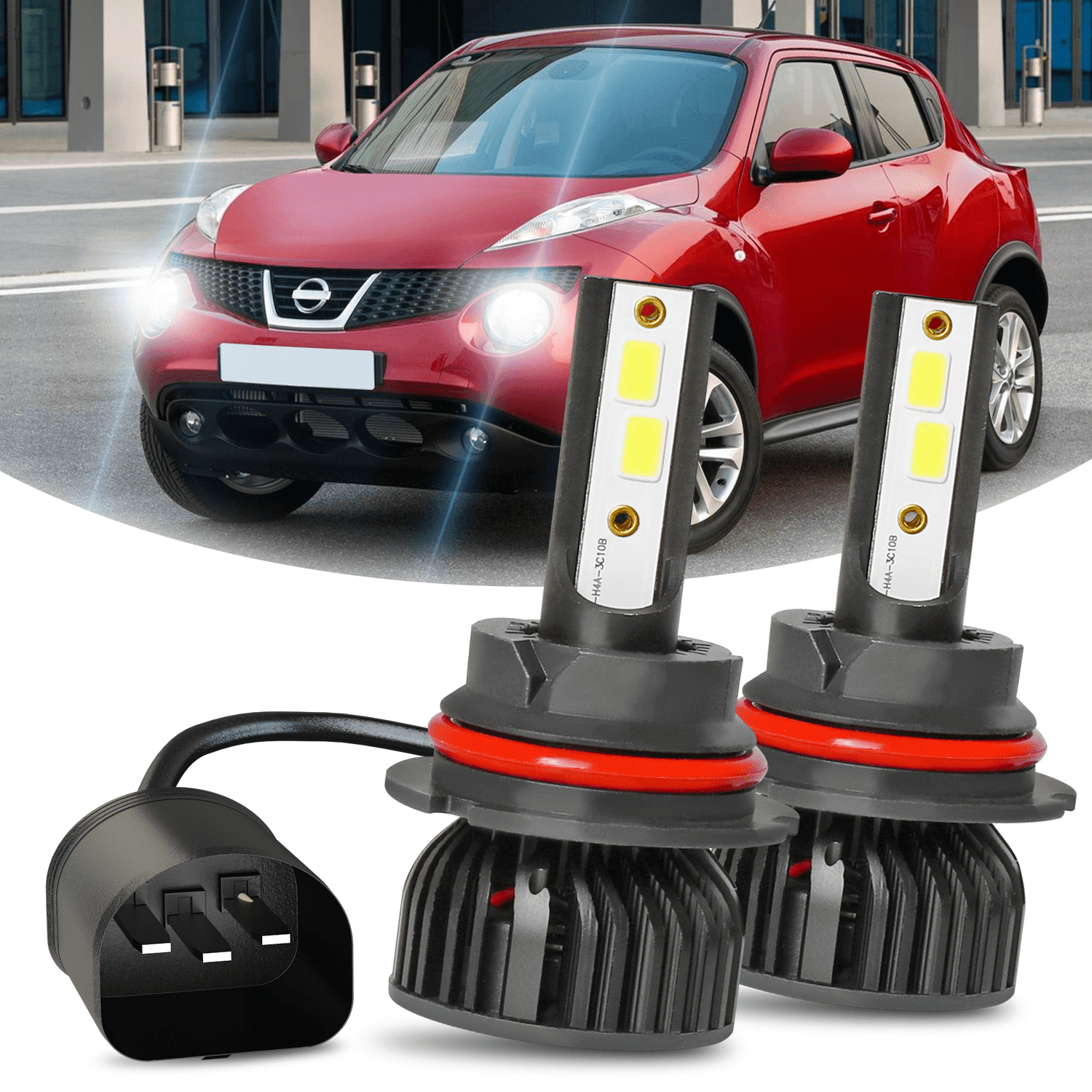Pair 9007 LED Headlight High/Low Bulbs Kit for Nissan Juke 2011 2012 ...