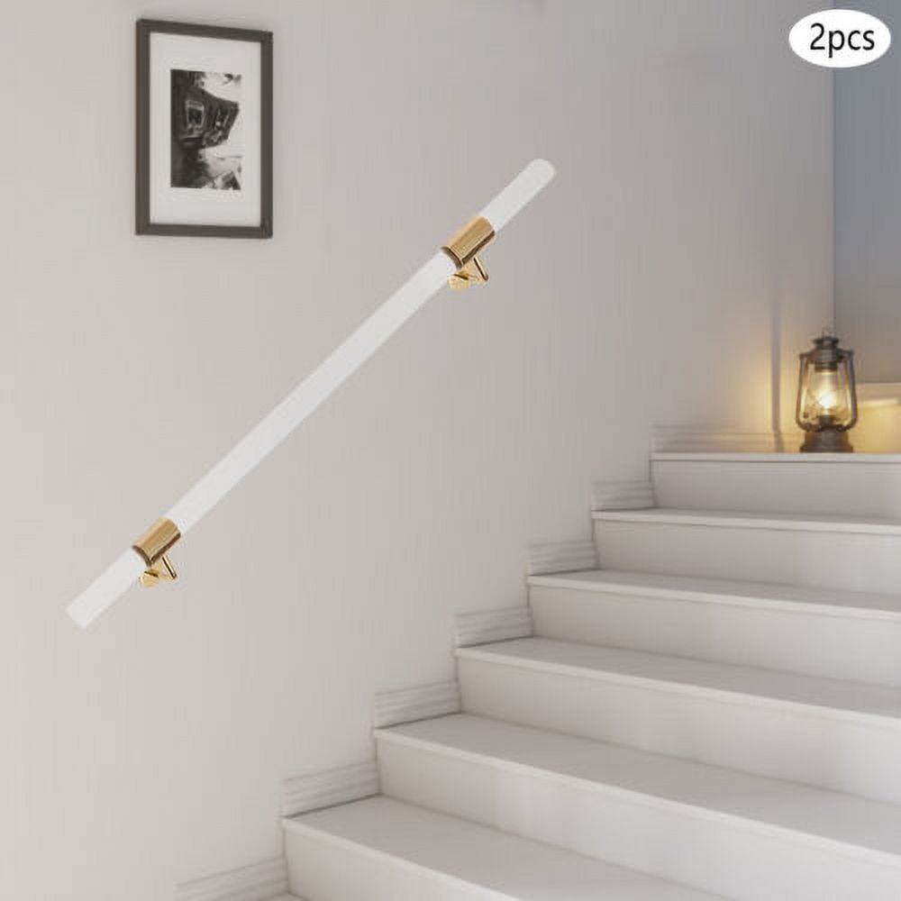 Pair Acrylic Handrail for Indoor Stairs Wall Mount Railing Stair ...