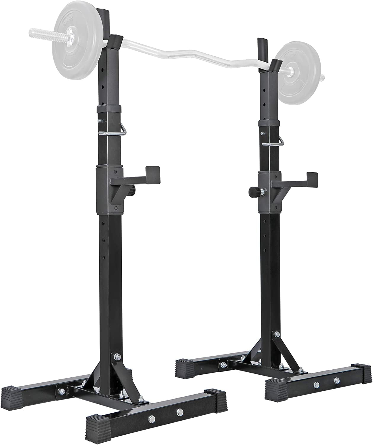 Pair of Adjustable Height 40"-66" Portable Dumbbell Racks Sturdy Steel ...
