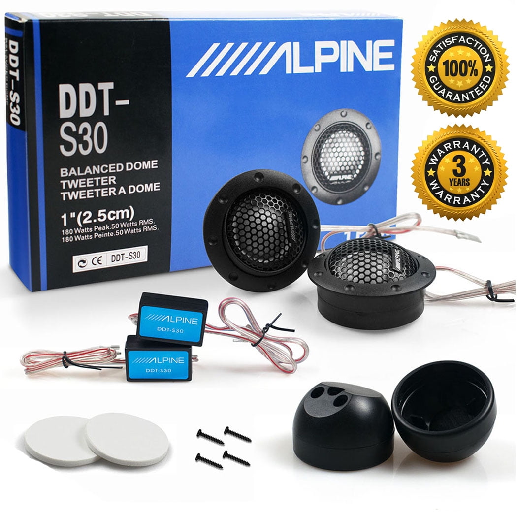 Pair Alpine DDT-S30 360W 2.5CM 1" Soft Dome Balanced Car Audio Speakers ...