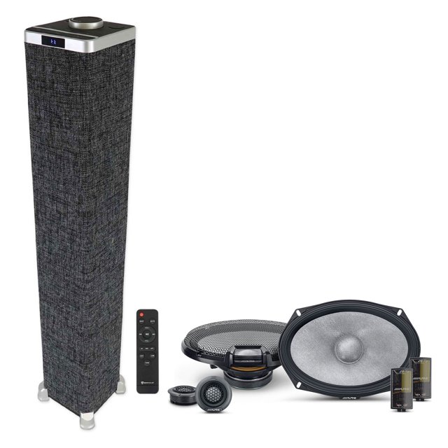Pair Alpine R2-S69C 6x9" 2-Way High-Res Component Speakers+Home Tower ...