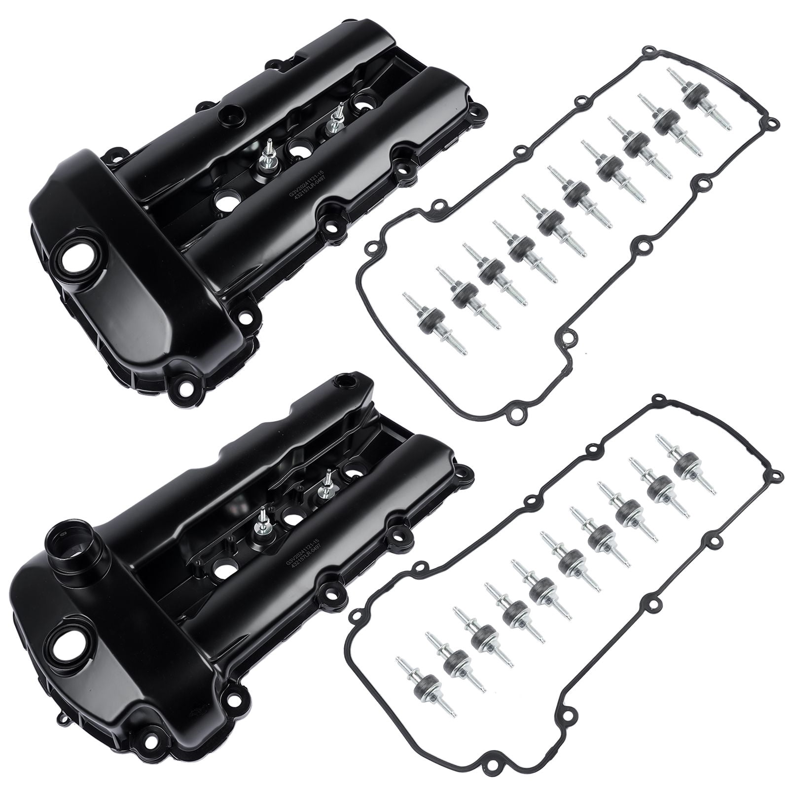 Pair Aluminum Engine Valve Covers Left & Right w/Gasket for Jaguar S ...