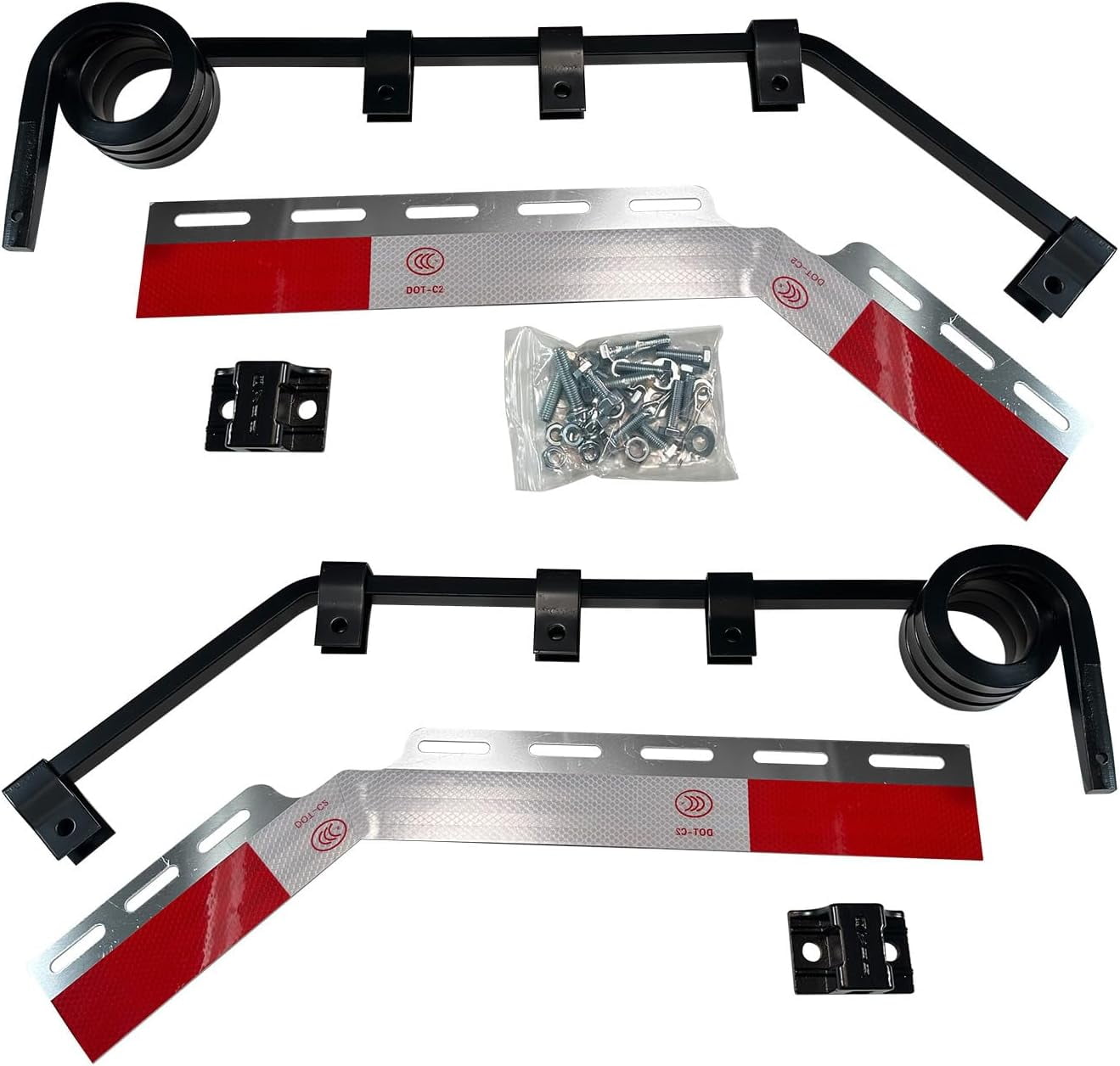 Pair Angled Down Bar Type Truck Mud Flap Hangers Complete Kit 3 Coils ...