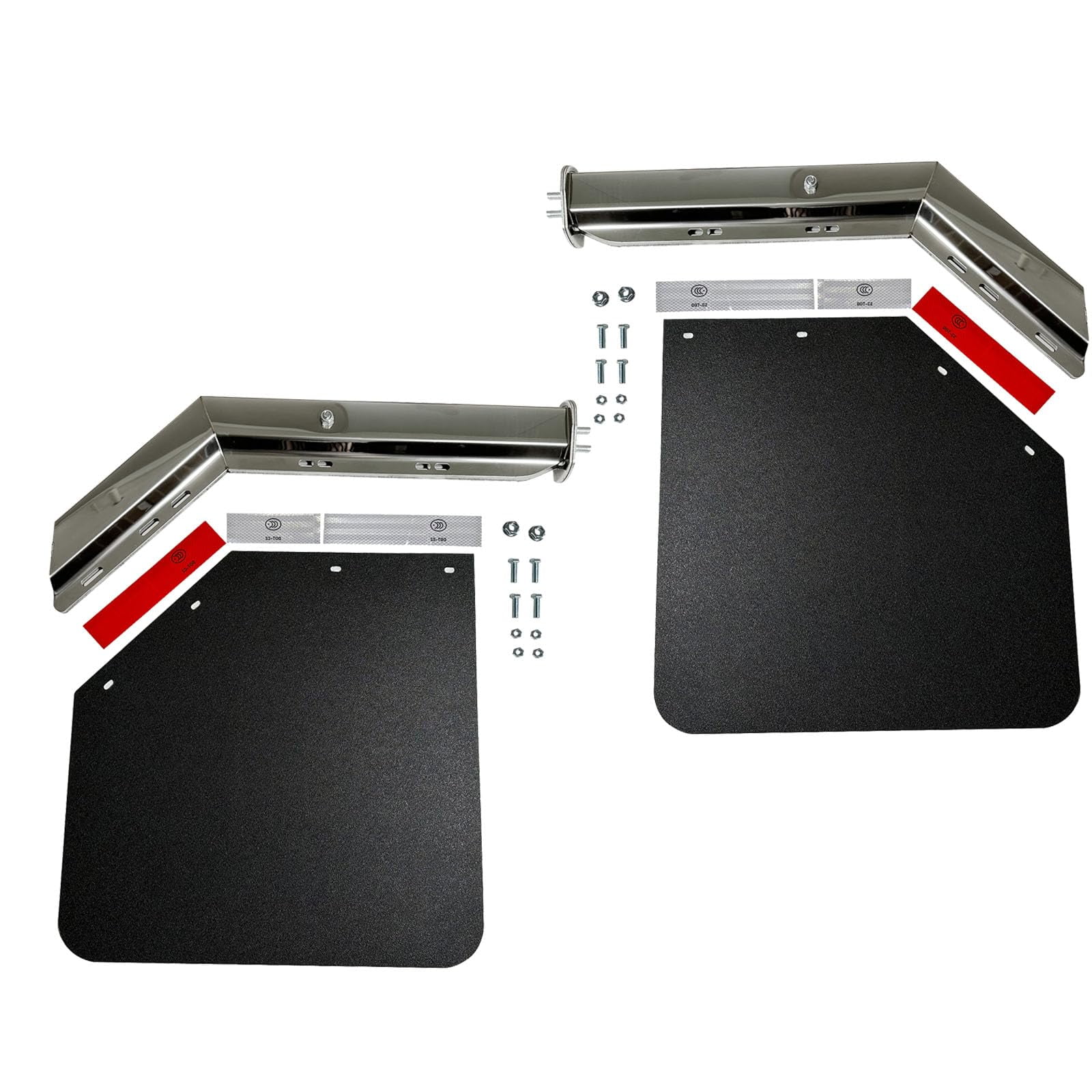 Pair Angled Spring Loaded Mud Flap Hanger Bracket w/Splash Guard ...