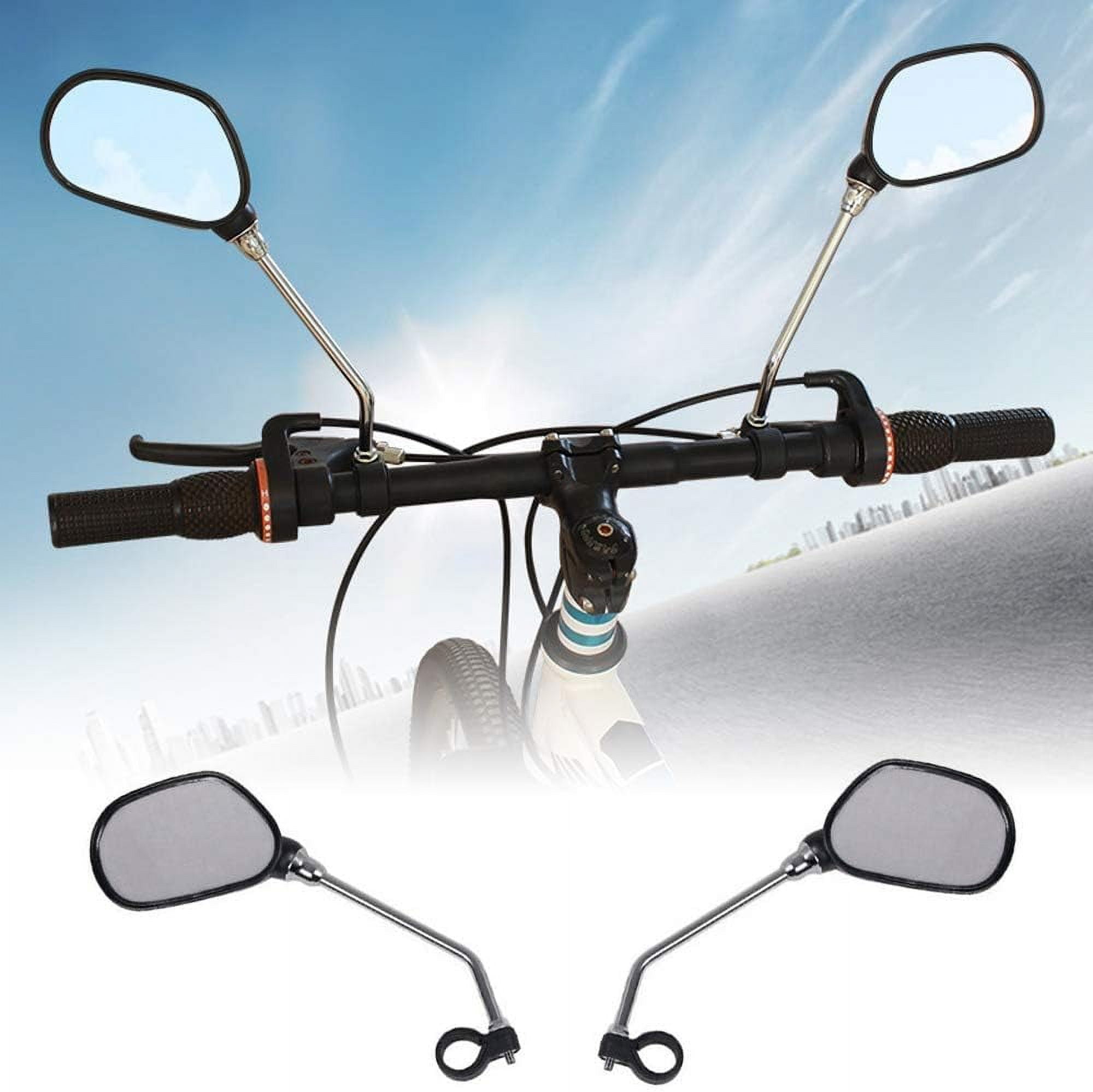 Pair Bicycle Mirrors Rotatable Adjustable Wide Angle Rear View Mirror ...