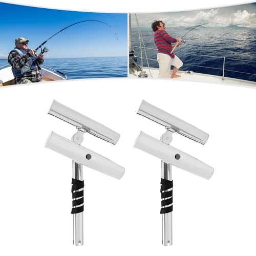 Pair of Boat Stainless Steel Fishing Dual Rod Holder Silver Highly ...