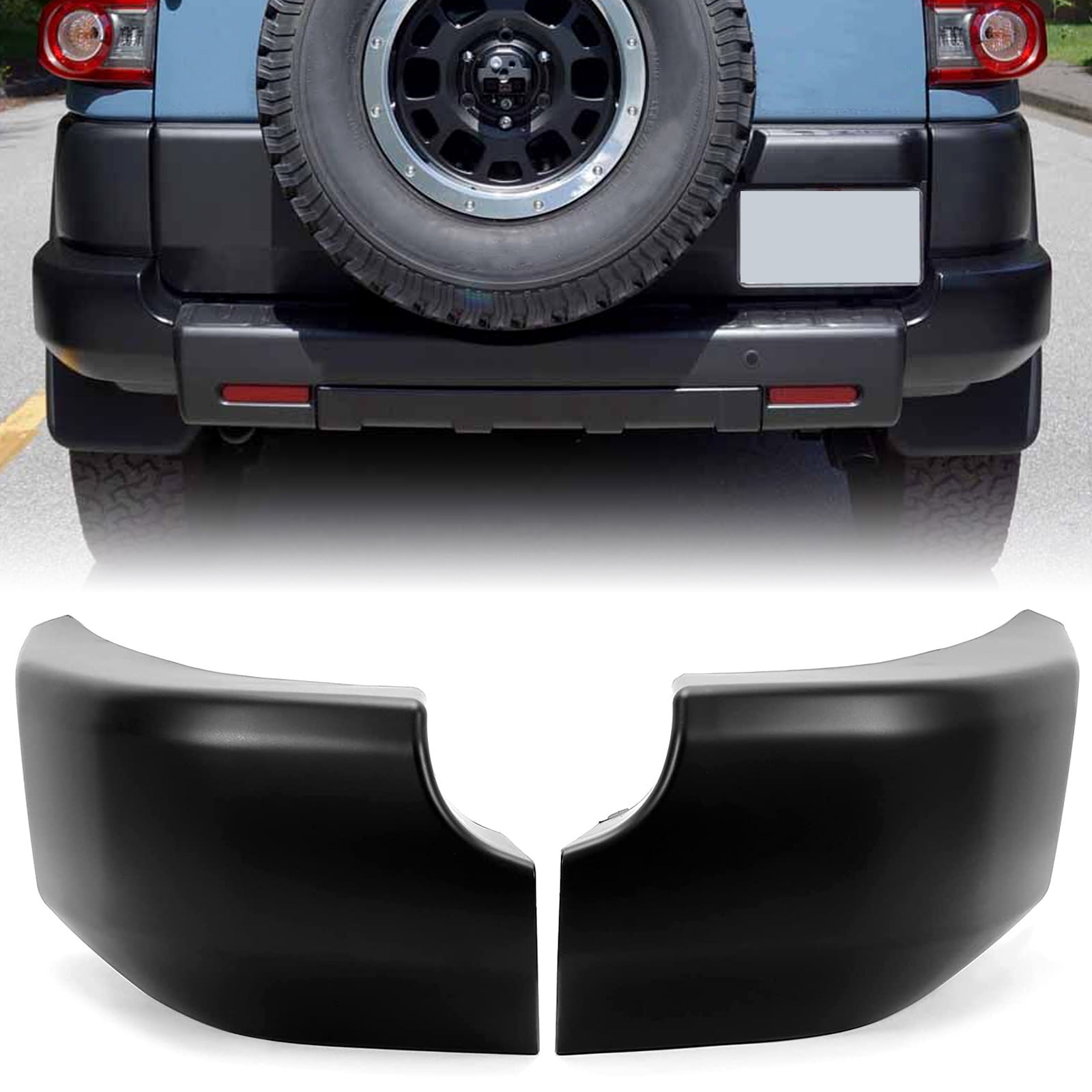 Pair Bumper End Caps Cover Compatible with 2007-2014 Toyota FJ Cruiser ...
